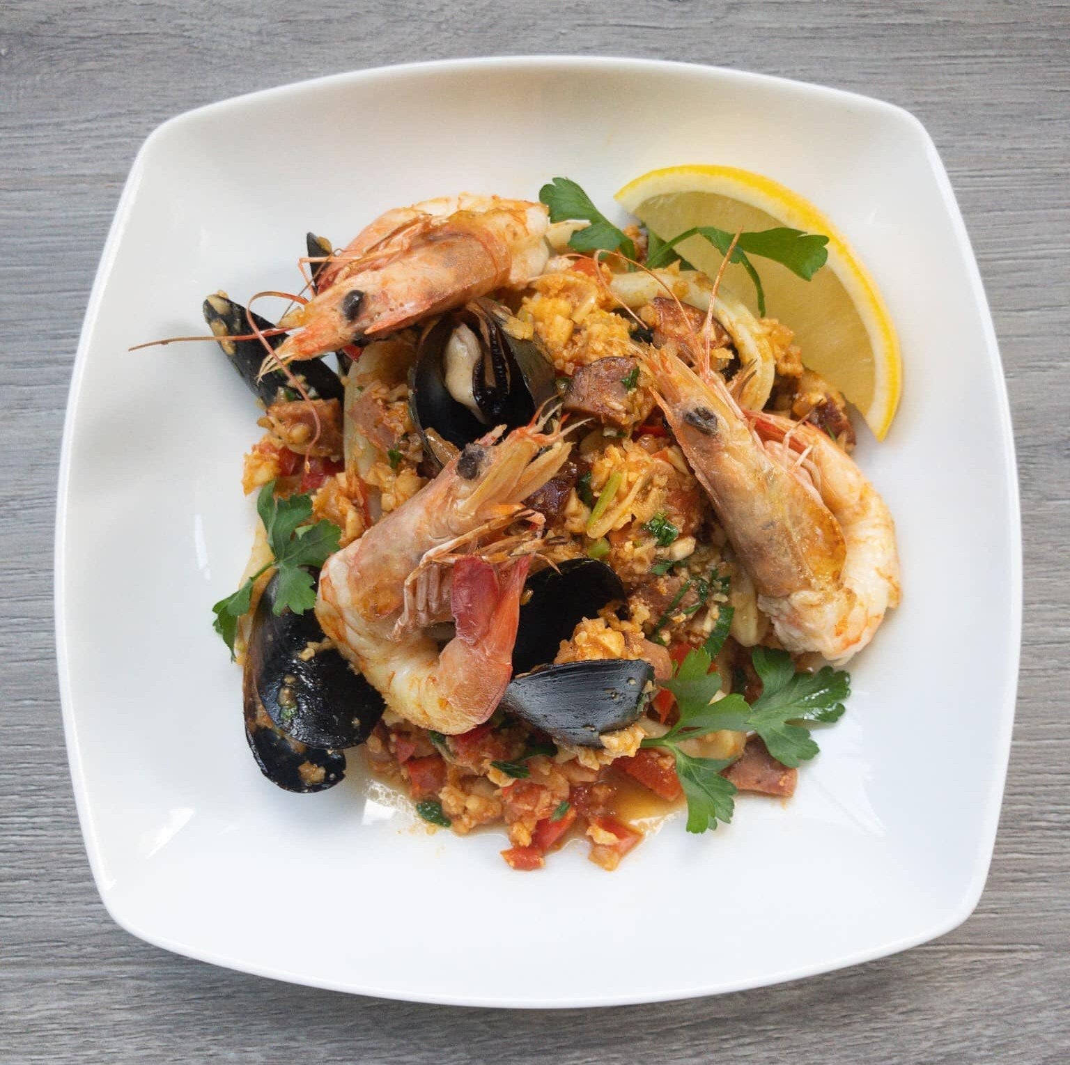 Seafood and chorizo buckwheat paella | Project Salubrious